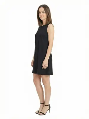 24SEVEN COMFORT APPAREL A-line Mini Shift Dress - Black