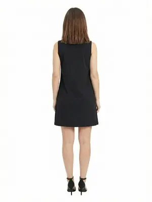 24SEVEN COMFORT APPAREL A-line Mini Shift Dress - Black