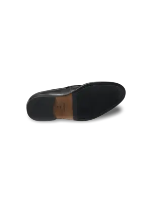 PAUL FREDRICK Leather Archer Bit Loafer - Black