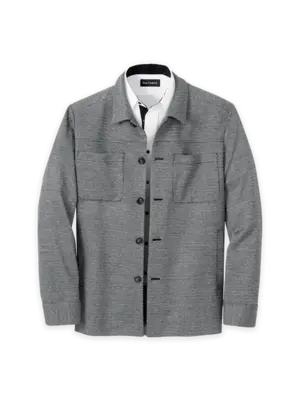 PAUL FREDRICK Herringbone Shirt Jacket