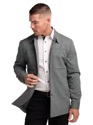 PAUL FREDRICK Herringbone Shirt Jacket