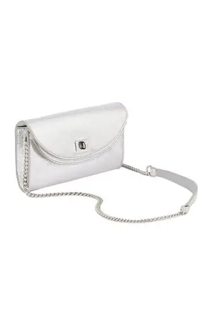 Sandro Mambo Metallic Leather Clutch