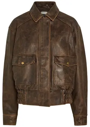 REFORMATION Daphne Panelled Leather Jacket