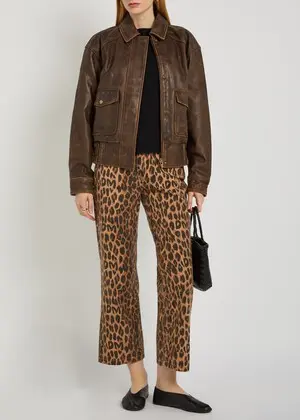 REFORMATION Daphne Panelled Leather Jacket