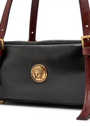 Versace Small Leather Shoulder Bag - Black