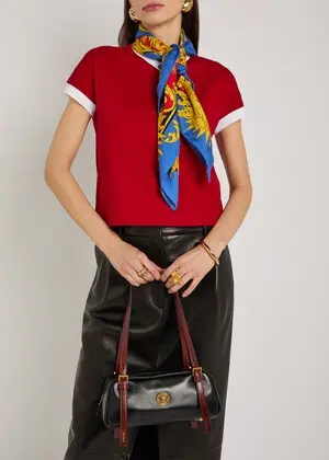 Versace Small Leather Shoulder Bag - Black