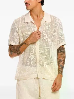 Agua Bendita Jared Embroidered Short-sleeve Shirt