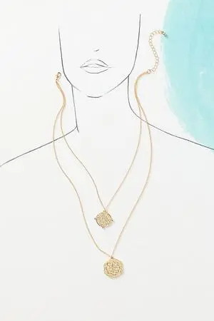 Anthropologie Double Layer Pendant Necklace