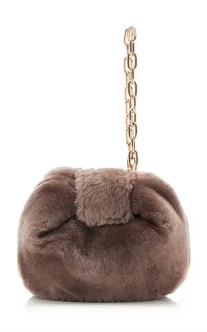 Gabriela Hearst Soft Shearling Clutch - Brown