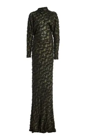 Gabriela Hearst Aberdeen Textured Silk-wool Maxi Dress