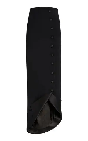 A.W.A.K.E. Mode Tailored Button-front Maxi Skirt - Black
