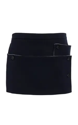 FERRAGAMO Wool Mini Skirt - Navy