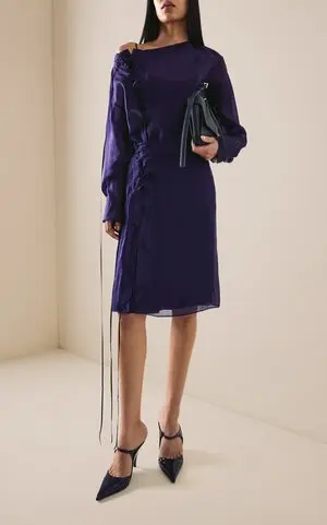 FERRAGAMO Silk-cupro Knee-length Skirt