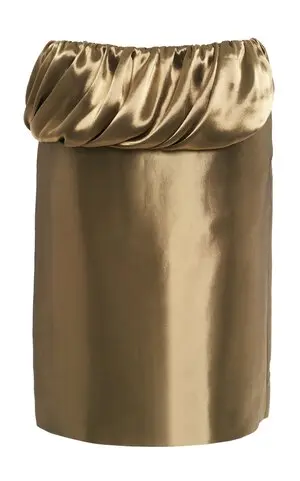 FERRAGAMO Metallic Lamé Asymmetric Knee-length Skirt - Gold