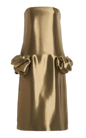 FERRAGAMO Metallic Lamé Midi Dress - Gold