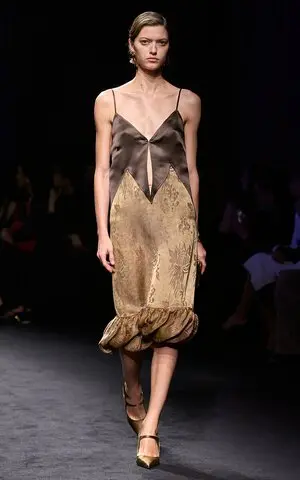 FERRAGAMO Brocade Slip Midi Dress