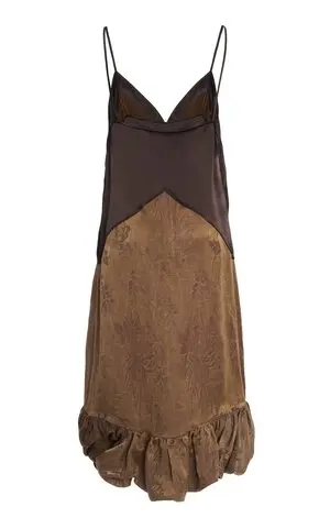 FERRAGAMO Brocade Slip Midi Dress