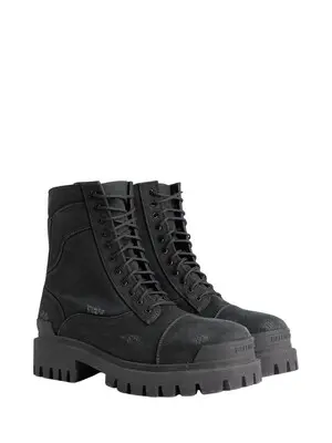 Balenciaga Combat Strike Boots - Black