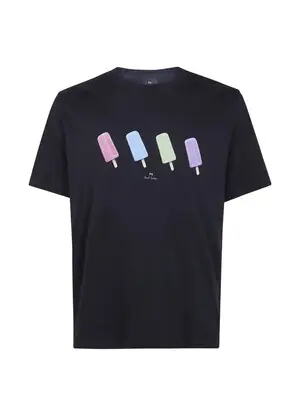 Paul Smith Printed Cotton T-shirt - Black