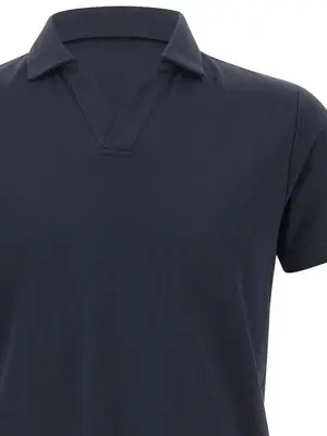 Peuterey Cotton And Silk Polo Shirt - Blue
