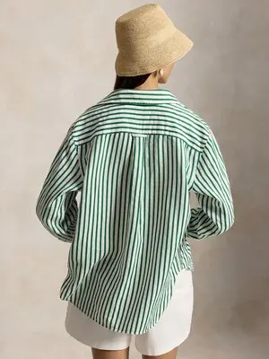 Polo Ralph Lauren Striped Linen Button-up Shirt - White
