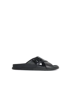 Dolce & Gabbana Leather Slippers - Black