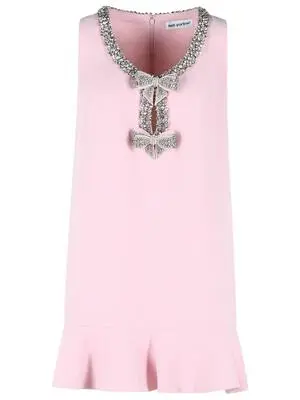 SELF-PORTRAIT Bonded Polyester Dress - Pink