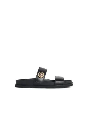 Tory Burch Romy Sport Leather Slippers - Black