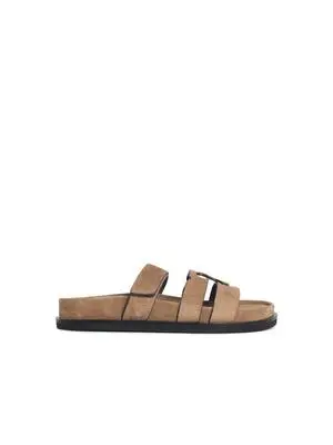 Tory Burch Ines Sport Suede Slippers - Beige