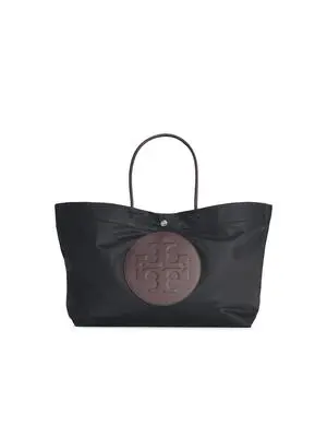Tory Burch Large 'ella Twist' Polyamide Bag - Black
