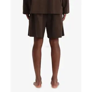 TEKLA Striped Cotton-poplin Shorts - Coffee