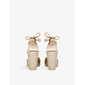 CastaÑer Carina Suede Wedge Espadrilles - Tan Comb