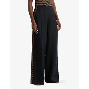 REISS Mila Wide-leg High-rise Linen Trousers