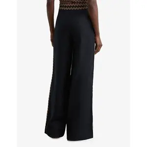 REISS Mila Wide-leg High-rise Linen Trousers
