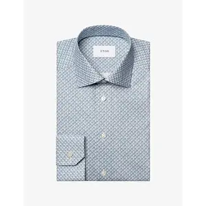 Eton Signature Twill Motif Slim-fit Cotton Shirt - Light Blue