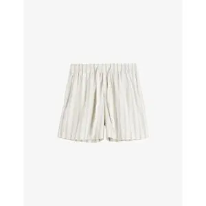TEKLA Striped Cotton-poplin Shorts - Needle Stripes
