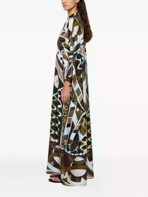 Emilio Pucci Vivara Print Silk Kaftan