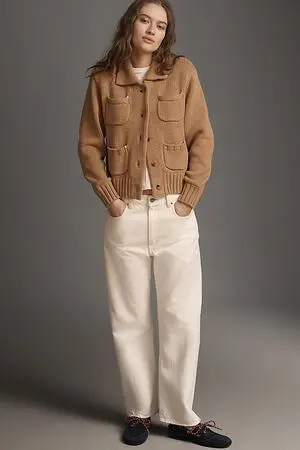 KERRI ROSENTHAL Cotton Love Knit Bomber Jacket