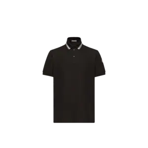 Moncler Cotton Piquet Polo Shirt - Black