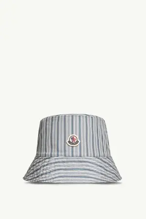 Moncler Reversible Striped Cotton Bucket Hat Multicolor