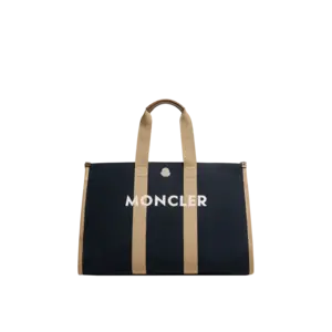 Moncler Logo Canvas Tote Bag Blue