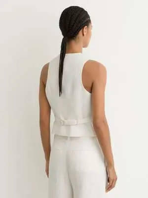REISS Alyx Linen-blend Tailored Waistcoat