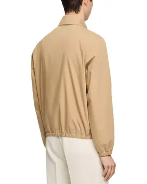Sandro Classic Fit Zip Up Jacket - Sand
