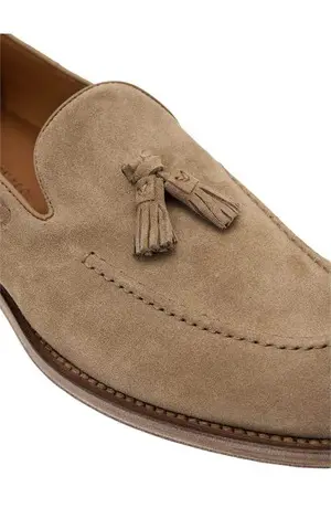John Varvatos Barrow Leather Tassel Loafer - Chestnut