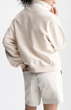 Brooklyn Industries Oversized Half-zip Cotton Sweatshirt - Sandshell
