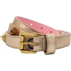 KURT GEIGER Octavia Embellished Metallic Leather Belt