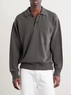 MARGARET HOWELL Merino Wool And Cashmere-blend Polo Sweater