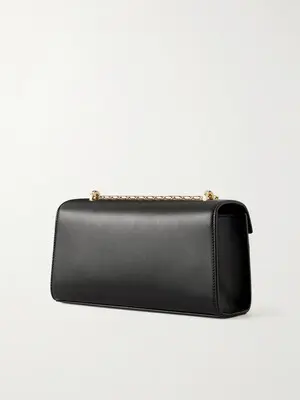 Savette Chain Symmetry Pochette Leather Shoulder Bag - Black