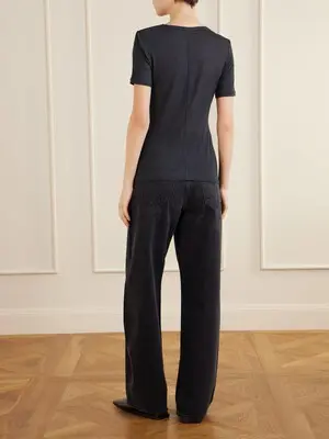 SKIMS Stretch-modal And Cashmere-blend T-shirt - Black