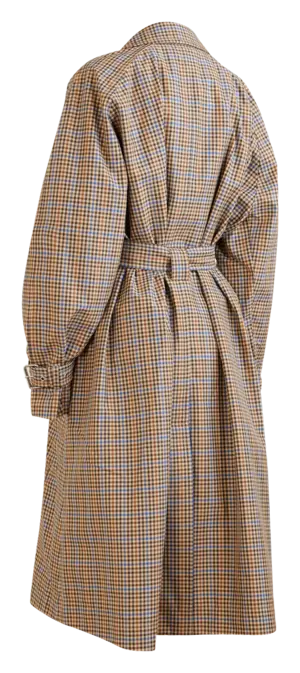 FRAME Belted Checked Cotton-blend Trench Coat - Brown